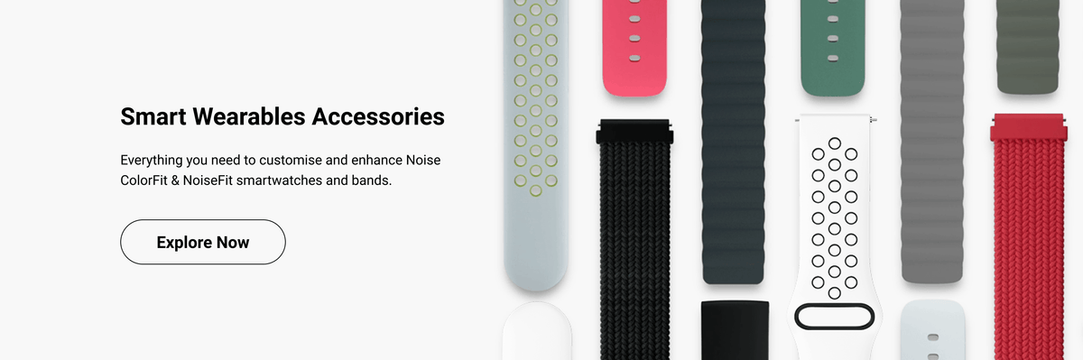 Noise 22mm Straps for Smartwatches - Leather, Metallic, Silicone Straps